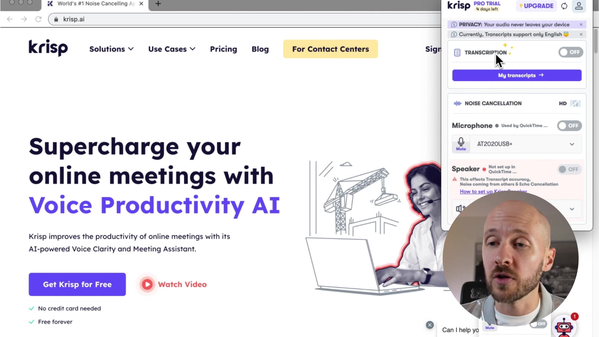 Krisp Review: AI Noise Cancellation for Crystal-Clear Calls