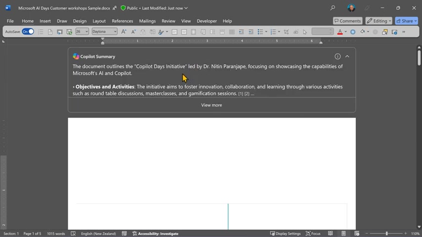 Mastering Document Summarization A Guide To Copilot In Word
