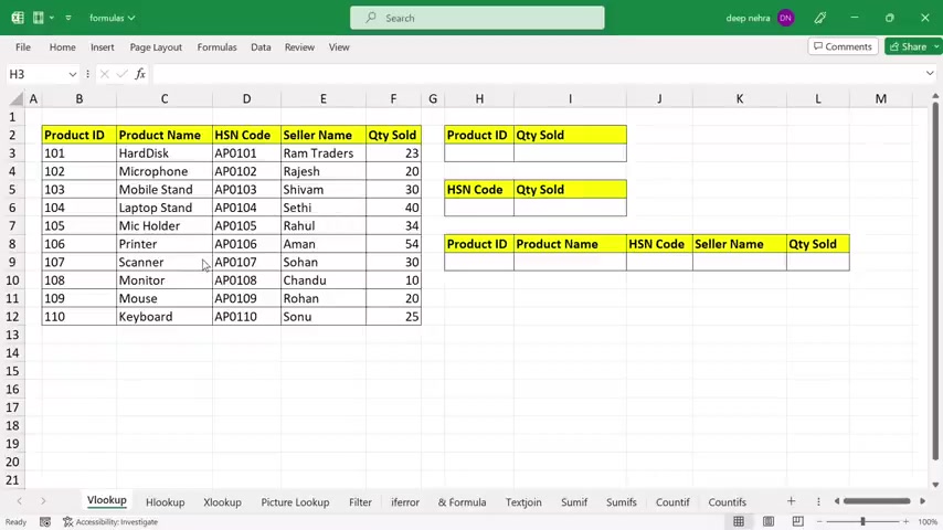 Master Excel Formulas: VLOOKUP, SUMIF, & XLOOKUP Guide