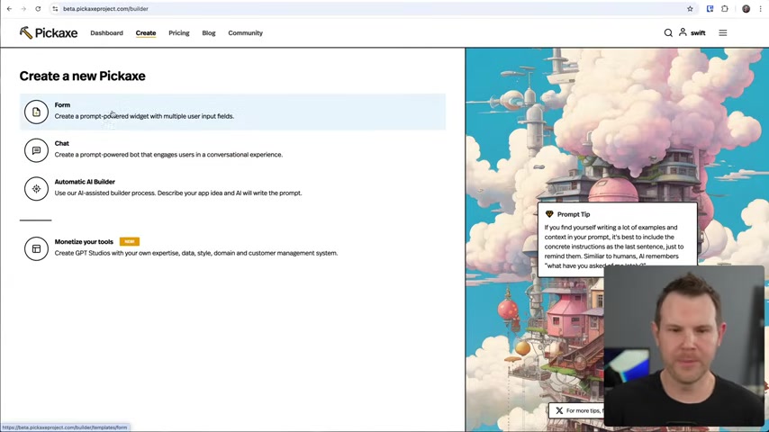 Pickaxe AI: La herramienta definitiva para crear chatbots y formularios personalizados