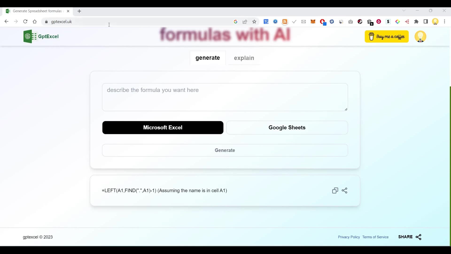 GPTExcel：AI驱动的Excel公式生成器，提升工作效率