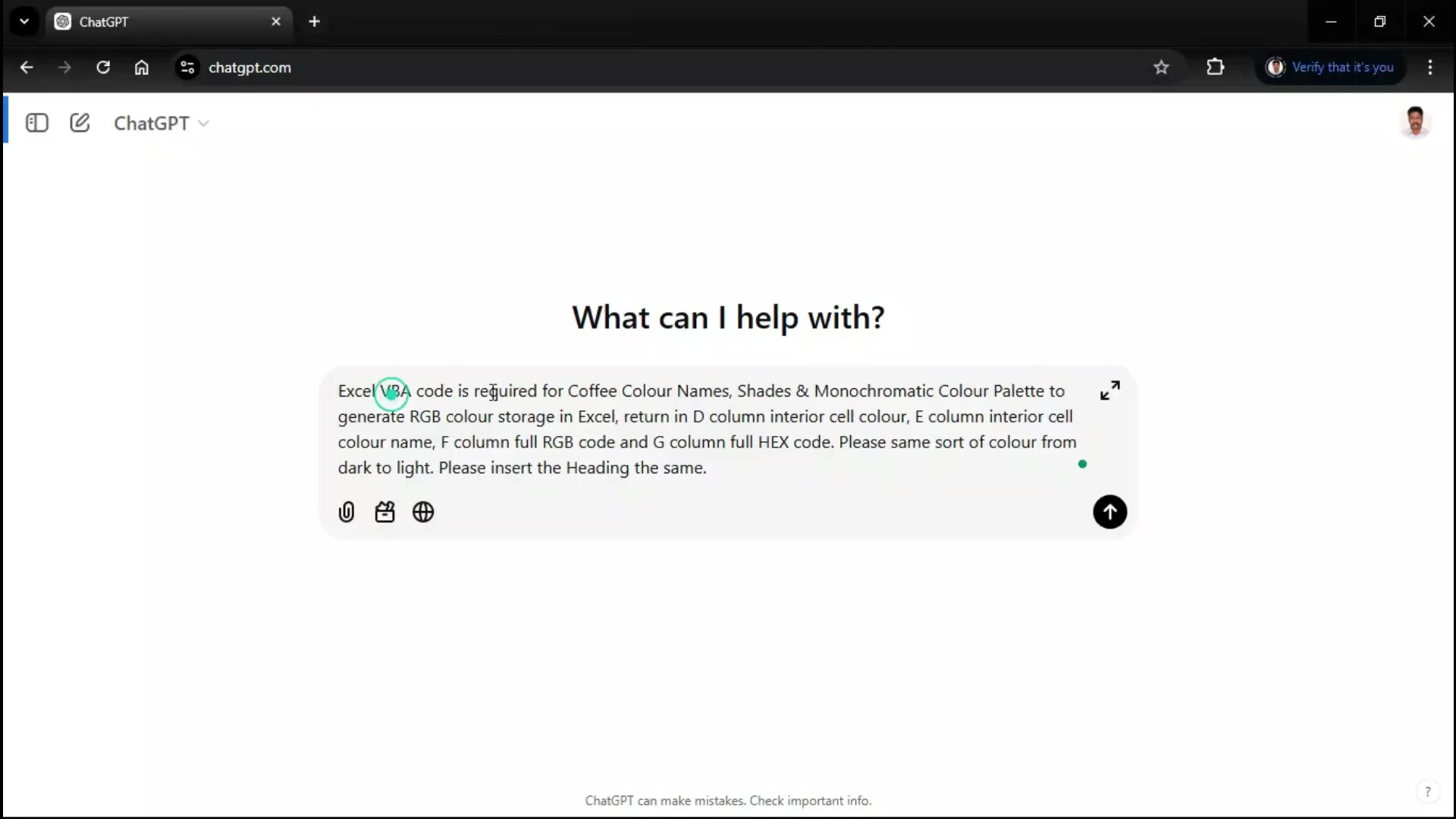 Excel Dashboard Design: RGB & HEX Code Generation with ChatGPT