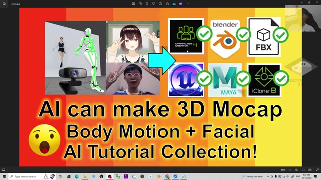 AIで3D Mocap：体と顔の動きをアニメーションに
