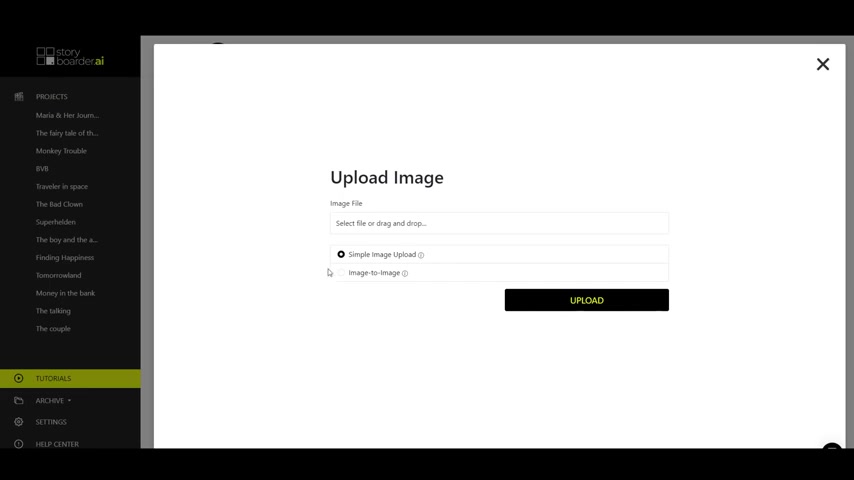 Storyboarder.ai Tutorial: Image Upload and Image-to-Image