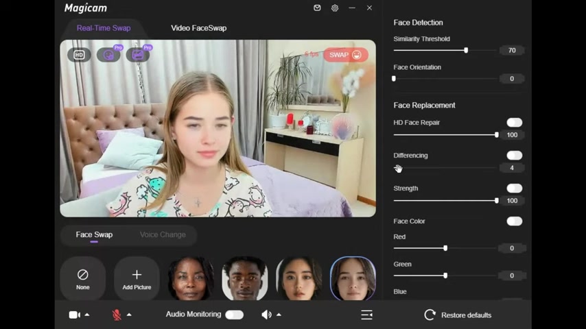 Magicam: Real-Time Face Swap and Voice Cloning Software