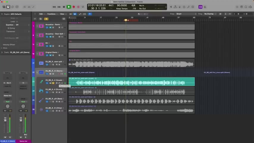Logic Pro's Stem Splitter: A Deep Dive & Comparison