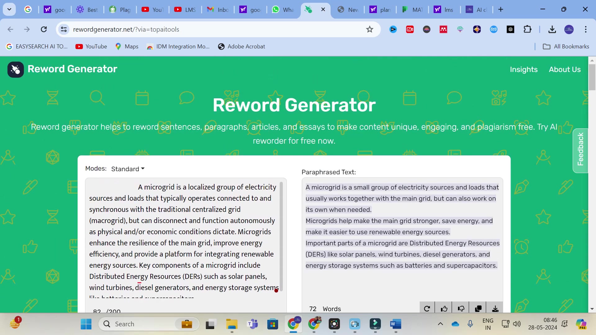 Reword Generator: AI Tool for Plagiarism-Free Content