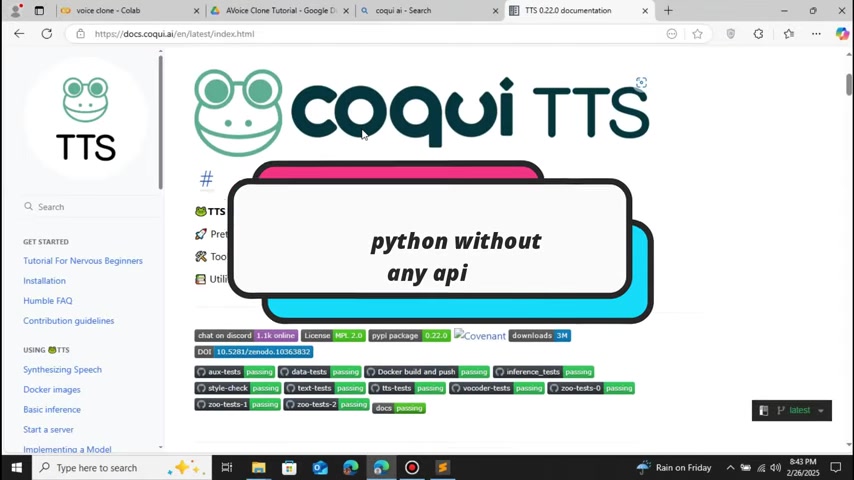 Coqui TTS: 免费Python语音克隆终极指南