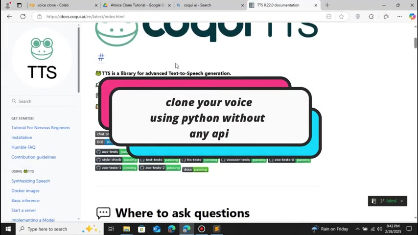 Coqui TTS: 免费Python语音克隆终极指南