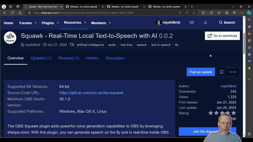 Squawk: Real-Time Local Text-to-Speech Plugin for OBS